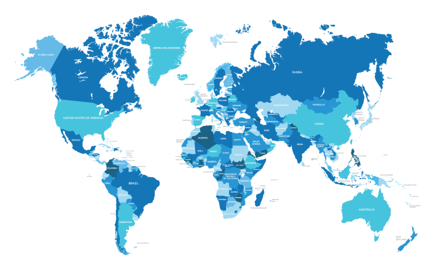 Blue world map png transparent image - Photo #2301 - Pngfile