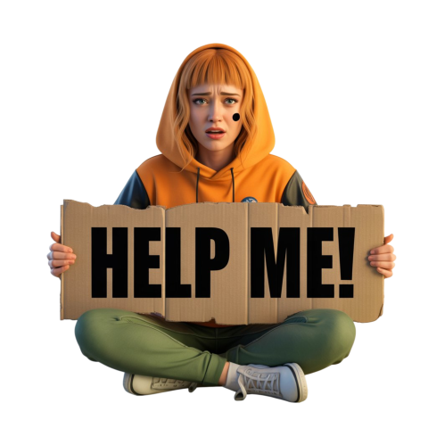 Young Lady Cartoon Holding a Help Sign png - Photo #3145 - Pngfile